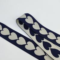 China Navy Elastic Web Band Jacquard Heart Pattern Elastic Band Fancy Elastic Hairband for sale