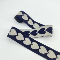 China Navy Elastic Web Band Jacquard Heart Pattern Elastic Band Fancy Elastic Hairband for sale