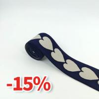 China Navy Elastic Web Band Jacquard Heart Pattern Elastic Band Fancy Elastic Hairband for sale