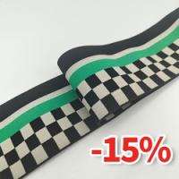 China Black Wide Jacquard Elastic Web Band Check Stripe Pattern Elastic Band 7 cm Elastic Band for sale