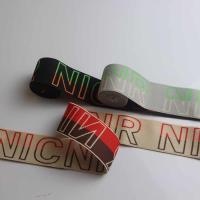 China Custom Colorful Fancy High Elasticity Polyester/ nylon Letters Jacquard Elastic Band for sale