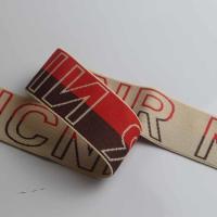 China Custom Colorful Fancy High Elasticity Polyester/ nylon Letters Jacquard Elastic Band for sale