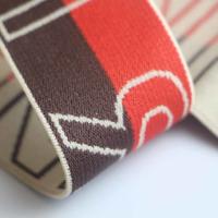 China Custom Colorful Fancy High Elasticity Polyester/ nylon Letters Jacquard Elastic Band for sale