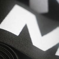 China Big Letter Logo Elastic Webbing Jacquard Elastic Band Black Elastic Band for sale