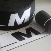 China Big Letter Logo Elastic Webbing Jacquard Elastic Band Black Elastic Band for sale