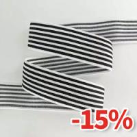 China Custom Black Stripe Elastic Band Sublimated Elastic Waistband Jacquard Designer Web Band Elastic for sale