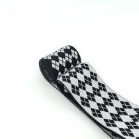 China 4 Day Sample Delivery Black Base Jacquard Elastic Webbing 5 cm Elastic Band Diamond Pattern Jacquard Elastic Band for sale