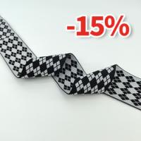China 4 Day Sample Delivery Black Base Jacquard Elastic Webbing 5 cm Elastic Band Diamond Pattern Jacquard Elastic Band for sale