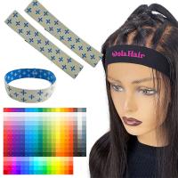China wholesale free sample manufacturer custom logo non-roll ribbed elastic wig band for sale