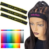China wholesale free sample manufacturer custom slayer band printed logo silk elastic hair bands for wigs for sale
