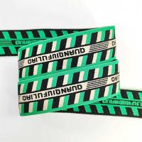 China Custom Embossed Elastic Band Designed Logo Decoration Jacquard Stretchy Band Elastic Band for Headgear for sale