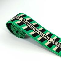 China Custom Embossed Elastic Band Designed Logo Decoration Jacquard Stretchy Band Elastic Band for Headgear for sale