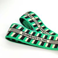 China Custom Embossed Elastic Band Designed Logo Decoration Jacquard Stretchy Band Elastic Band for Headgear for sale