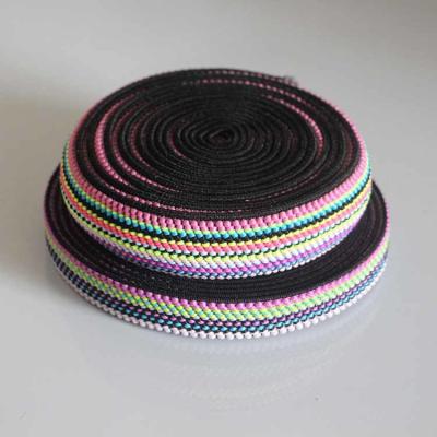 China Custom colorful elastic band fancy pattern knitted webbing for clothing for sale
