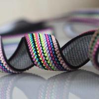 China Custom colorful elastic band fancy pattern knitted webbing for clothing for sale