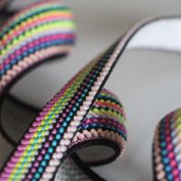 China Custom colorful elastic band fancy pattern knitted webbing for clothing for sale