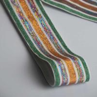 China Customized colorful fancy shiny elastic band knitted elastic band yarn-dyed elastic band for sale