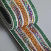 China Customized colorful fancy shiny elastic band knitted elastic band yarn-dyed elastic band for sale