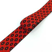 China Huge Inventory for Stocking Up Jacquard Web Band Elastic Band Black Flower Pattern Elastic Band for sale