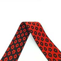 China Huge Inventory for Stocking Up Jacquard Web Band Elastic Band Black Flower Pattern Elastic Band for sale