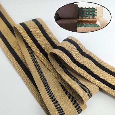 China Free sample manufacturer custom jacquard elastic webbing band for sofa for sale