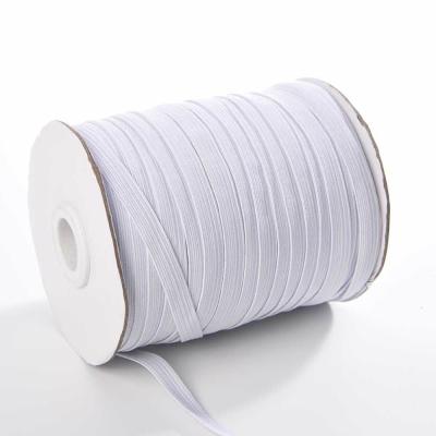 China Free sample manufacturer custom logo white elastic band flat Polyester 8mm for sale