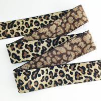 China Free sample manufacturer custom logo width leopard elastic band for sale