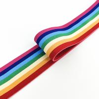 China Free sample manufacturer custom width logo rainbow elastic band for sale