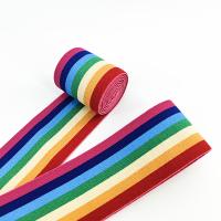 China Free sample manufacturer custom width logo rainbow elastic band for sale