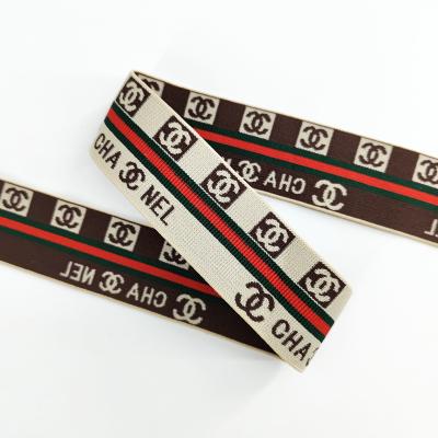 China Free sample manufacturer custom logo slip sewing braided elastic band for sale