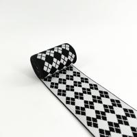 China Free sample manufacturer custom rhombus jacquard elastic band for sale