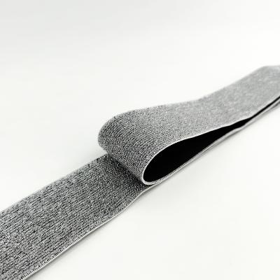China Free sample manufacturer custom silver jacquard elastic band with factory price for sale