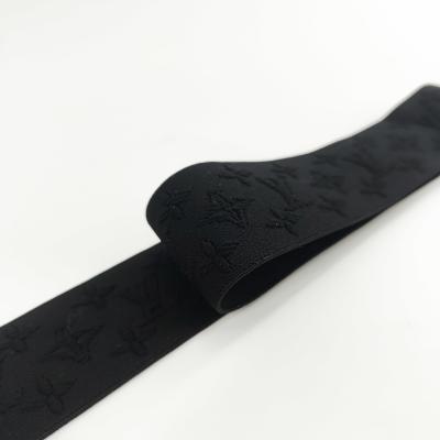 China Free sample custom black jacquard  waistband elastic band with factory price for sale