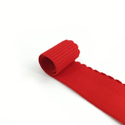 China Free sample wholesale custom soft elastic waistband red wavy edge for sale