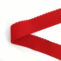 China Free sample wholesale custom soft elastic waistband red wavy edge for sale