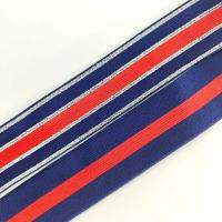 China High Quality and Cost Efficiency Yarn-dyed Polyester English Stripe Jacquard Elastic Belt for Clothes for sale