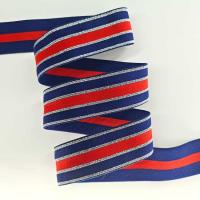 China High Quality and Cost Efficiency Yarn-dyed Polyester English Stripe Jacquard Elastic Belt for Clothes for sale