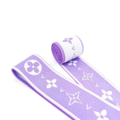 China 1.5 Inch Famous Printed Ribbon Jacquard Elastic Webbing Band Sustainable Fashion Stootband for sale