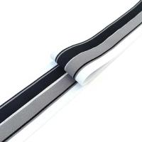 China Stripe Elastic Band Grey Black Elastic Webbing Fold Over Jacquard Elastic Band for Bag for sale