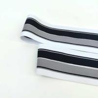 China Stripe Elastic Band Grey Black Elastic Webbing Fold Over Jacquard Elastic Band for Bag for sale