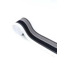 China Stripe Elastic Band Grey Black Elastic Webbing Fold Over Jacquard Elastic Band for Bag for sale