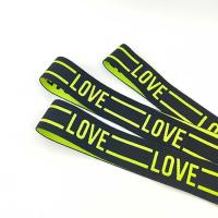 China Fast Delivery Elastic Web Band Black Yellow Letter Jacquard Elastic Bands for Garment for sale