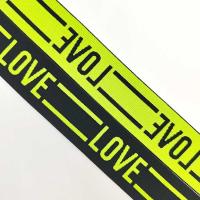 China Fast Delivery Elastic Web Band Black Yellow Letter Jacquard Elastic Bands for Garment for sale