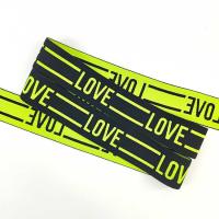 China Fast Delivery Elastic Web Band Black Yellow Letter Jacquard Elastic Bands for Garment for sale