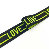 China Fast Delivery Elastic Web Band Black Yellow Letter Jacquard Elastic Bands for Garment for sale