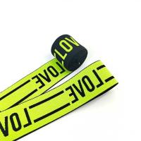 China Fast Delivery Elastic Web Band Black Yellow Letter Jacquard Elastic Bands for Garment for sale