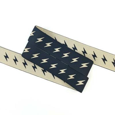 China Free DHL Express Fee Color Black Lightning Pattern Jacquard Elastic Band for sale