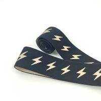 China Free DHL Express Fee Color Black Lightning Pattern Jacquard Elastic Band for sale