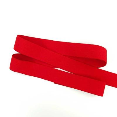 China Red Elastic Band Soft Woven Elastic Web Band Adjustable Stripe Elastic Band for Clothes for sale