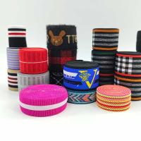 China 2 - 8 cm Custom Letters Jacquard Logo Colors Woven Elastic Band Webbing for Garment Clothing Apparel Accessories for sale